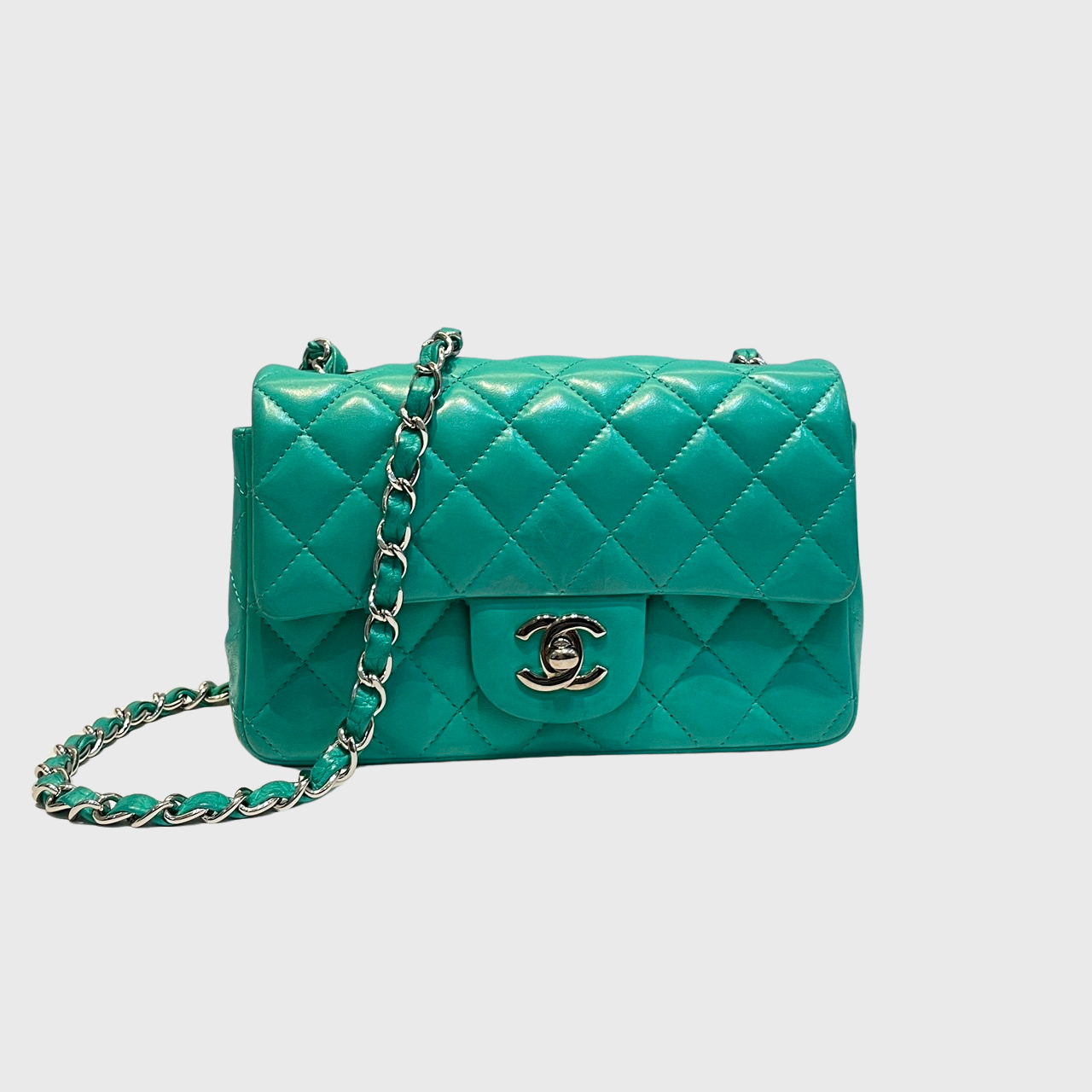 Chanel Mini 8 Lambskin Green SHW – Perrine Porter