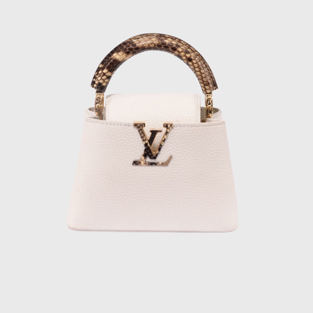 Louis Vuitton Capucines Mini Taurillon & Python White GHW – Perrine Porter